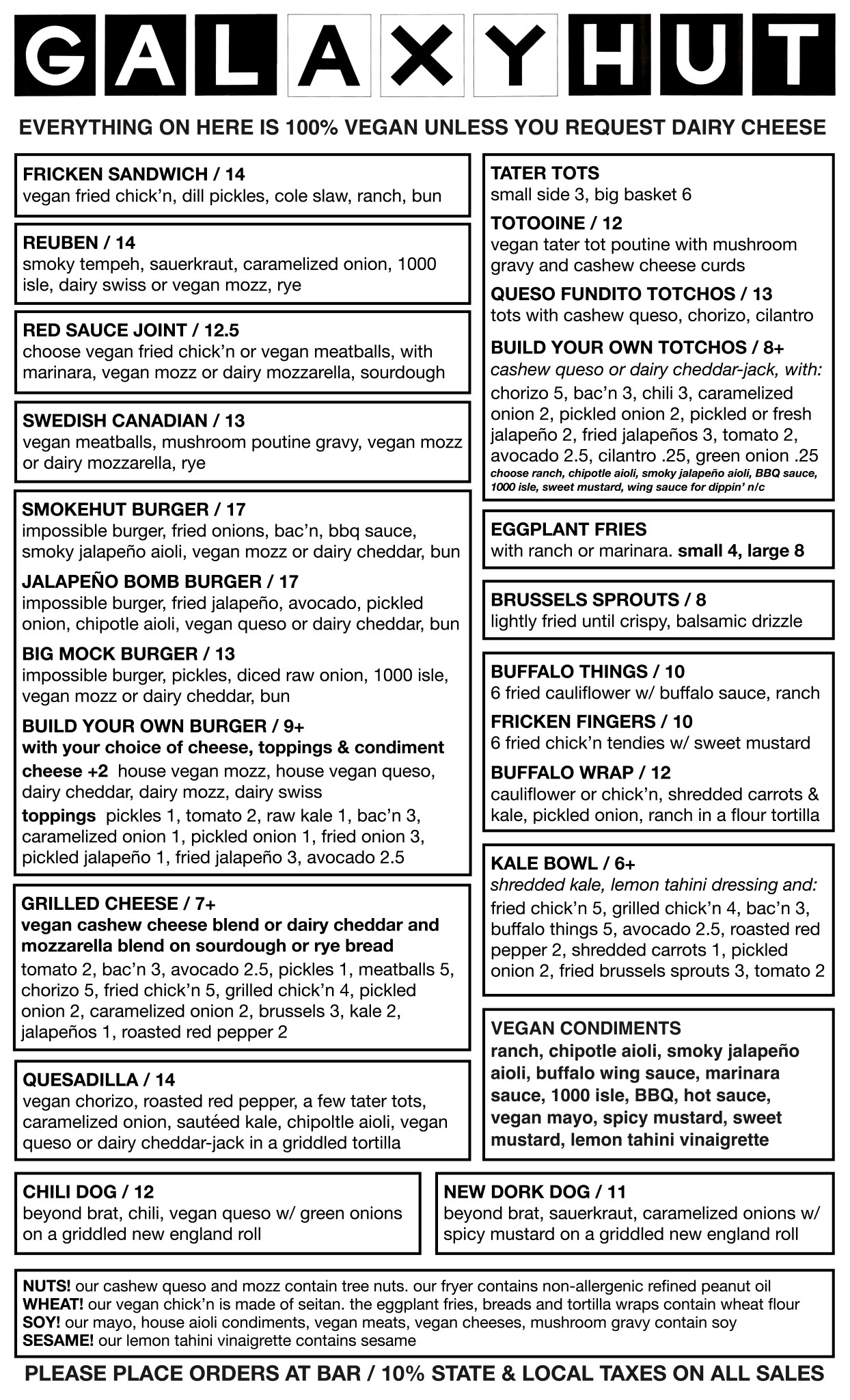 galaxy hut – vegan friendly grill and good beer bar